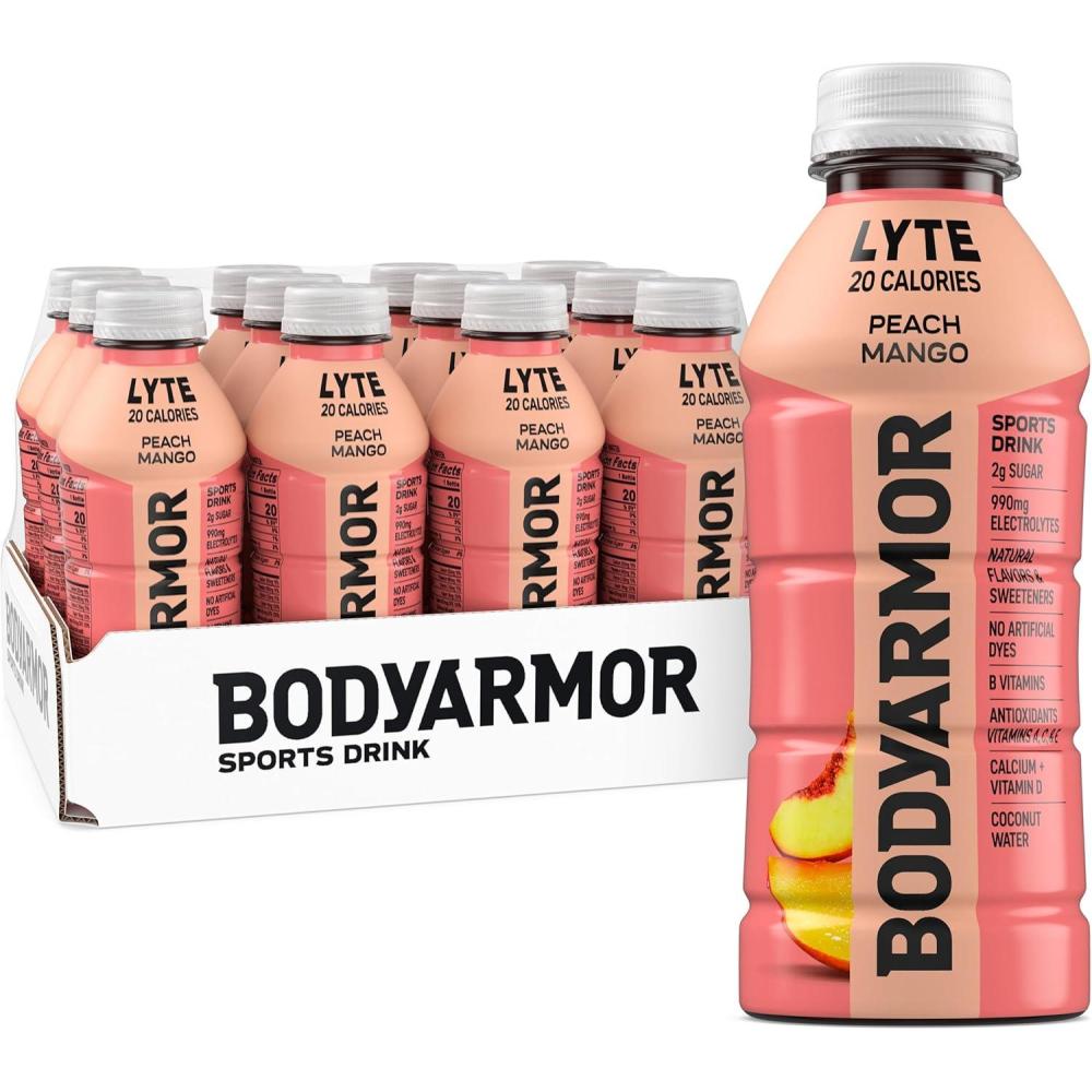 BODYARMOR LYTE, Peach Mango, Electrolyte Drink, 20 Calories, 16 Fl Oz ...