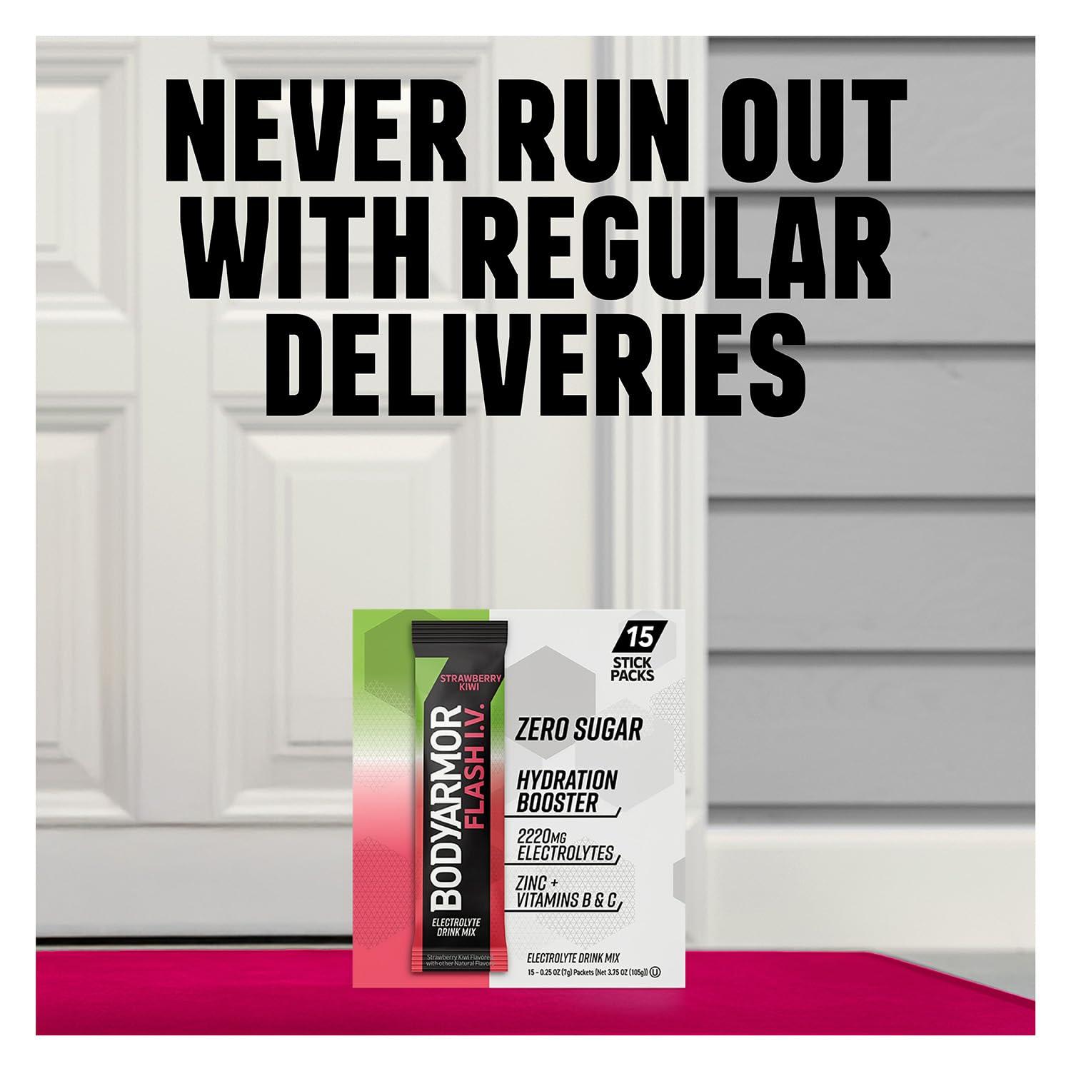 BODYARMOR Flash IV Electrolyte Packets, Lemon Lime – Zero Sugar Drink ...