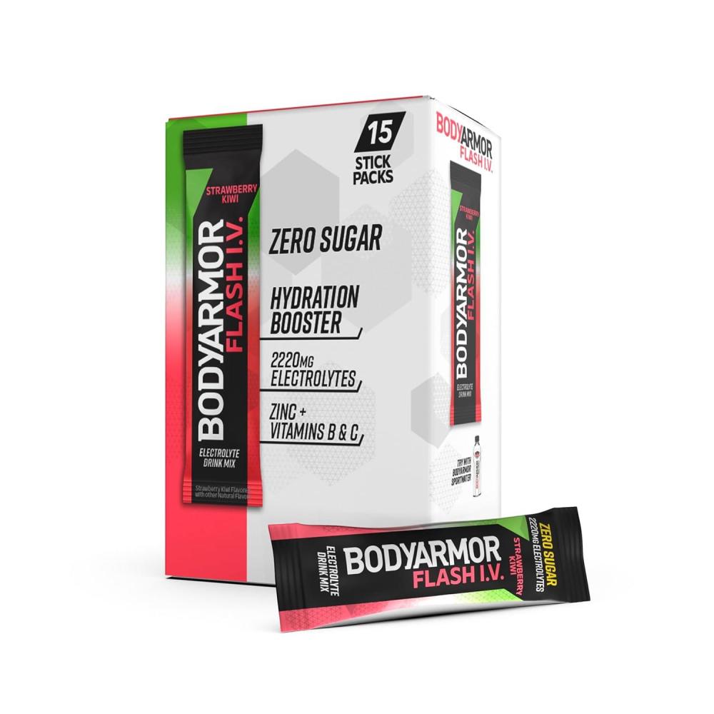 BODYARMOR Flash IV Electrolyte Packets, Lemon Lime – Zero Sugar Drink ...